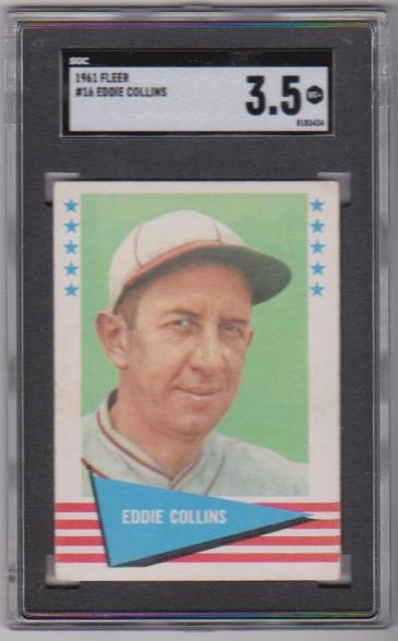 Graded SGC VG+ 3.5 - 1961 Fleer Eddie Collins #16 Card | Property Room