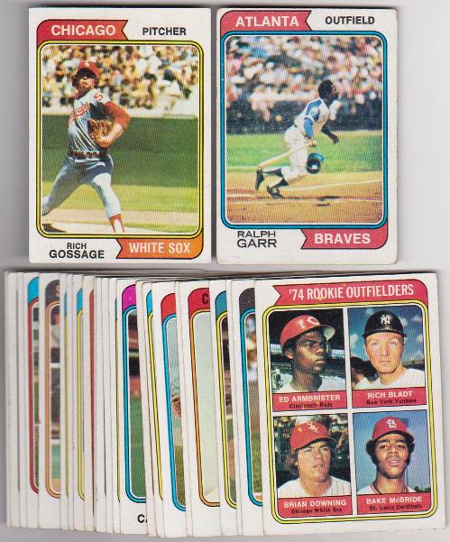 25 Different 1974 Topps Baseball Cards w/ Rich Gossage + More ...