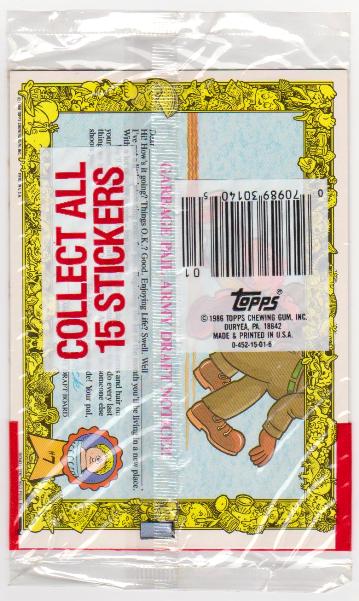 Sealed - 1986 Topps Garbage Pail Kids Giant Stickers Unopened Pack ...