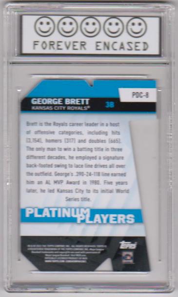 Graded Mint 9 - George Brett 2021 Topps Platinum Players #PDC-8 Insert ...