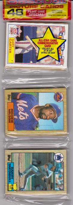 1987 Topps Baseball 49 Card Rack Pack w/ Gary Carter On Front ...