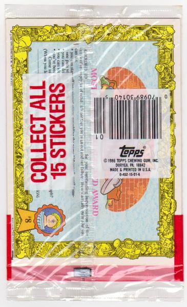 Sealed - 1986 Topps Garbage Pail Kids Giant Stickers Unopened Pack ...