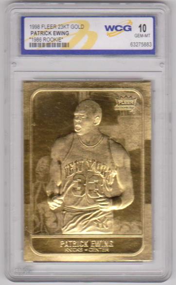 Graded Gem Mint 10 - Patrick Ewing 1998 Fleer '86 Rookie Style 23 Kt ...