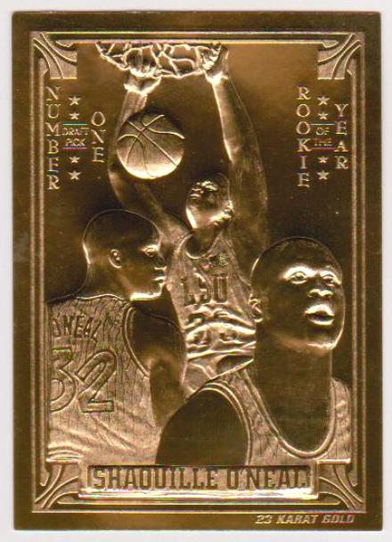 23 kt Gold - Shaquille O'Neal 1994 Classic Gold Card (1/24,900 ...