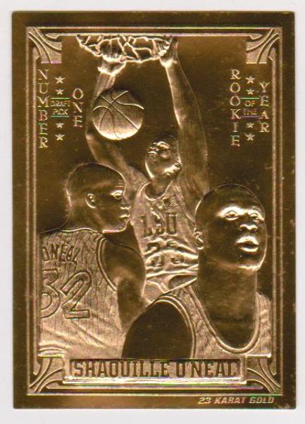 23 kt Gold - Shaquille O'Neal 1994 Classic Gold Card (1/24,900 ...