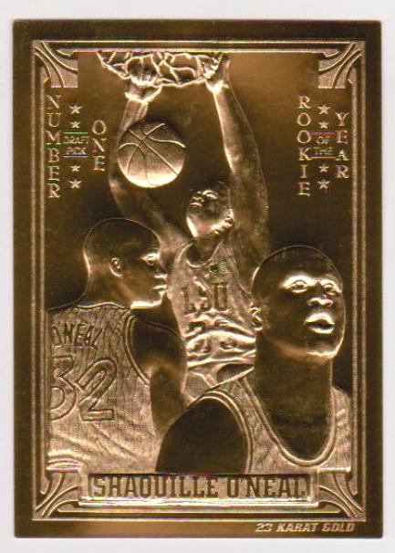 23 kt Gold - Shaquille O'Neal 1994 Classic Gold Card (1/24,900 ...