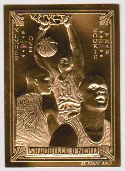 23 kt Gold - Shaquille O'Neal 1994 Classic Gold Card (1/24,900 ...