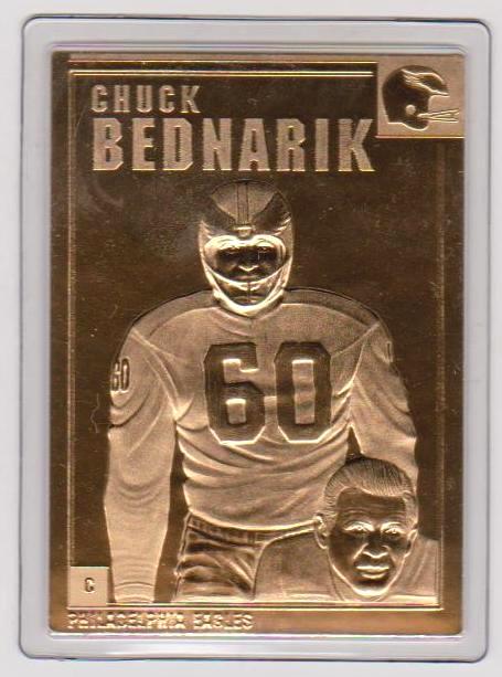 22 Kt Gold Chuck Bednarik Danbury Mint Gold Card - HOF'er | Property Room