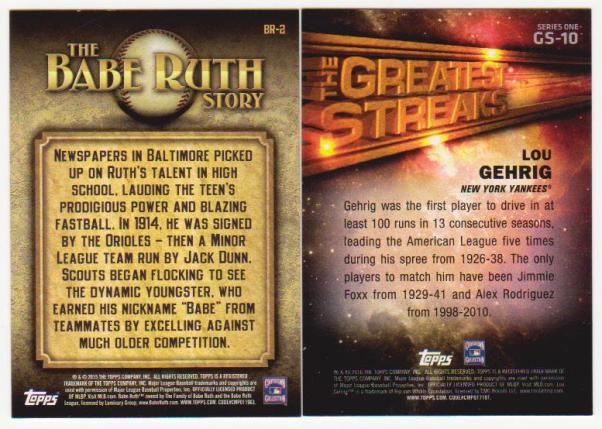 Babe Ruth + Lou Gehrig Baseball Card Pair | Property Room