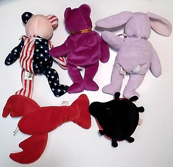 5 Different Ty Beanie Babies - 1993-1999 - w/ Millennium The Bear ...