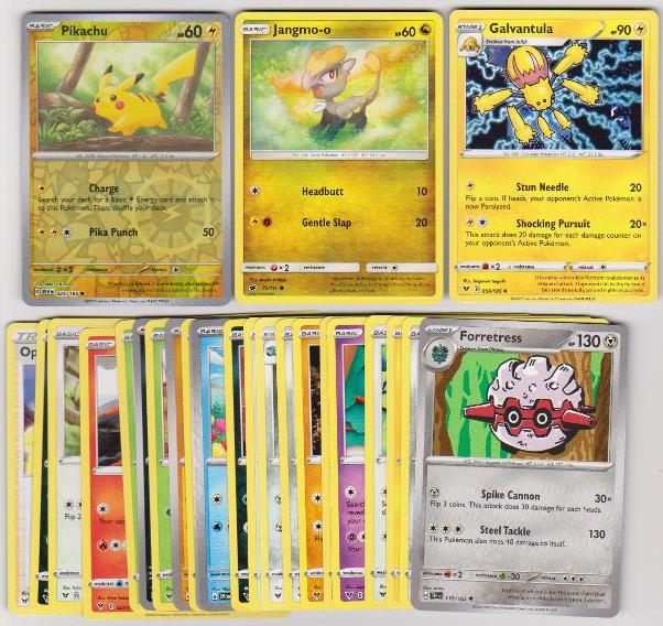 25 Different Pokemon Trading Cards w/ Pikachu REVERSE HOLO + More ...