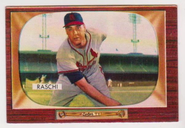 1955 Bowman Baseball Vic Raschi #185 Card - St. Louis Cardinals ...