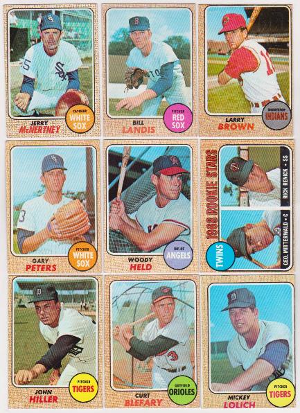 9 Different 1968 Topps Baseball Cards - Vintage Lot | Property Room