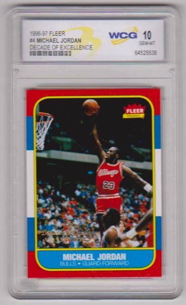 Graded Gem Mint 10 - Michael Jordan 1996-97 Fleer Decade Of Excellence ...