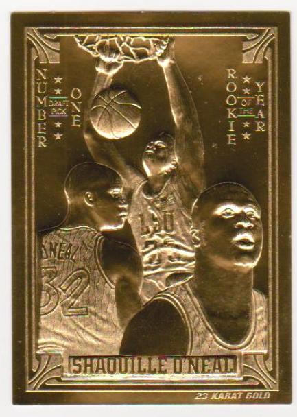23 kt Gold - Shaquille O'Neal 1994 Classic Gold Card (1/24,900 ...