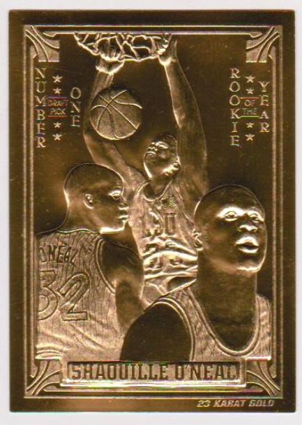 23 kt Gold - Shaquille O'Neal 1994 Classic Gold Card (1/24,900 ...
