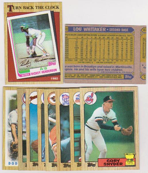 ERROR LOT - 10 Different 1987 Topps Baseball Wrong Back Errors w ...