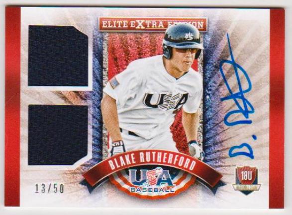 #13/50 Produced - Blake Rutherford 2015 Panini Elite Extra Edition Game ...