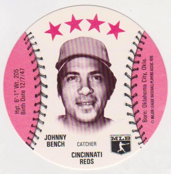 1976 Isaly's Disc Johnny Bench Card - High Grade | Property Room