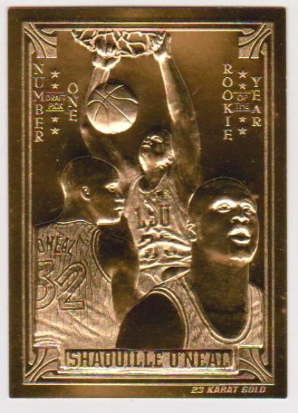 23 kt Gold - Shaquille O'Neal 1994 Classic Gold Card (1/24,900 ...
