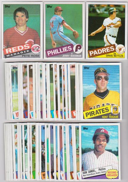 50 Different 1985 Topps Baseball Cards - Pete Rose + More | Property Room
