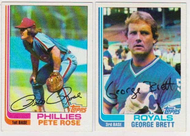 1982 Topps Pete Rose #780 + George Brett #200 Card Pair | Property Room