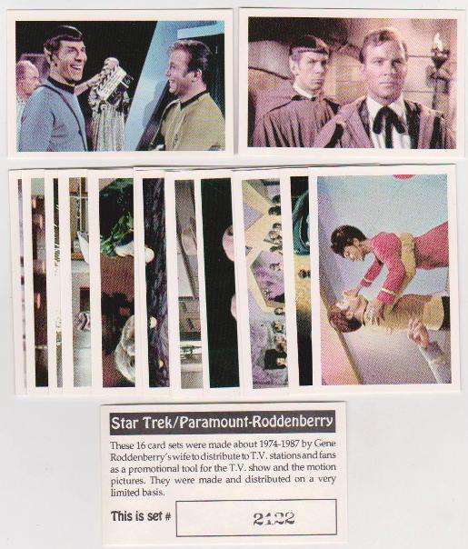 1974-1987 Star Trek/Paramount-Roddenberry 16 Card Serial Numbered Set ...