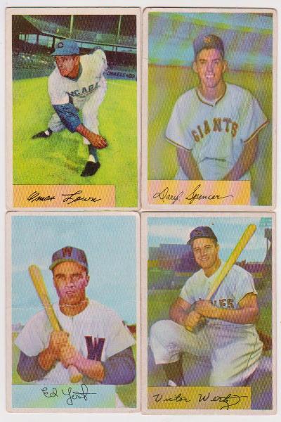 4 Different 1954 Bowman Baseball Cards | Property Room