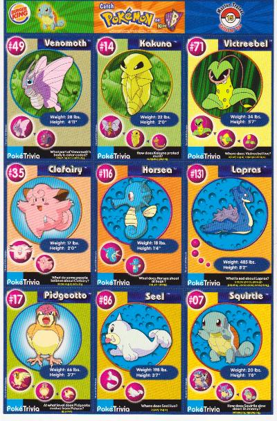 1999 Pokemon Master Trainer Collector Set Uncut 9 Card Uncut #15 Sheet ...