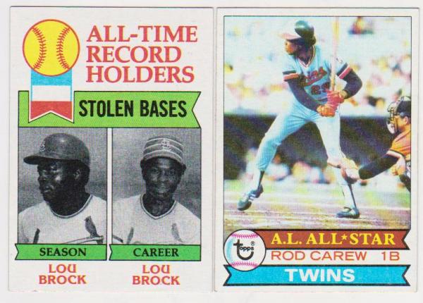 1979 Topps Lou Brock #415 + Rod Carew #300 Card Pair - HOF'ers ...