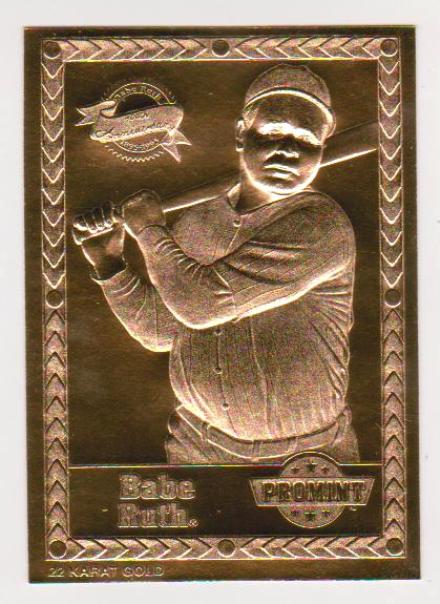 22 kt Gold - BABE RUTH 1994 Pro Mint Gold Baseball Card W/Coa - Sharp ...