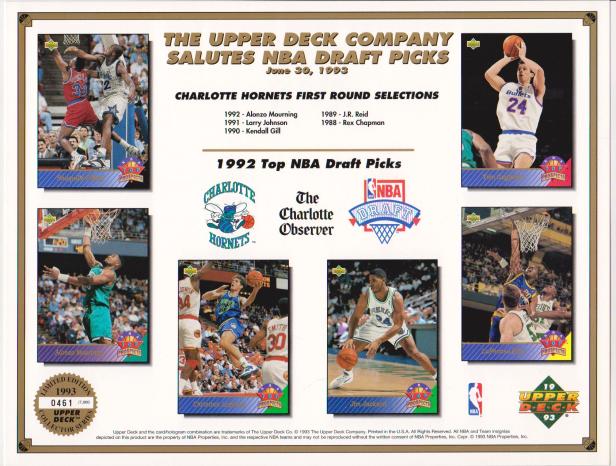 1993 Upper Deck 8.5x11 NBA Draft Sheet w/ Shaquille O'Neal Rookie ...