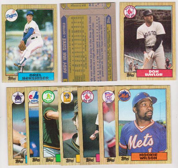 ERROR LOT - 10 Different 1987 Topps Baseball Wrong Back Errors - Orel ...