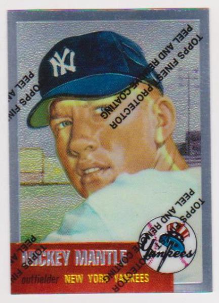 Mickey Mantle 1953 Topps Finest #82 Commemorative Card - 1996 Topps #3 ...