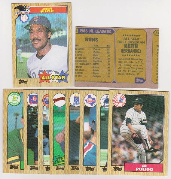 ERROR LOT - 10 Different 1987 Topps Baseball Wrong Back Errors - Jim ...