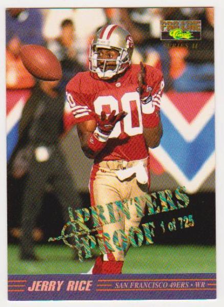 1 Of Only 725 Produced - Jerry Rice 1995 Pro Line Series II Printers ...
