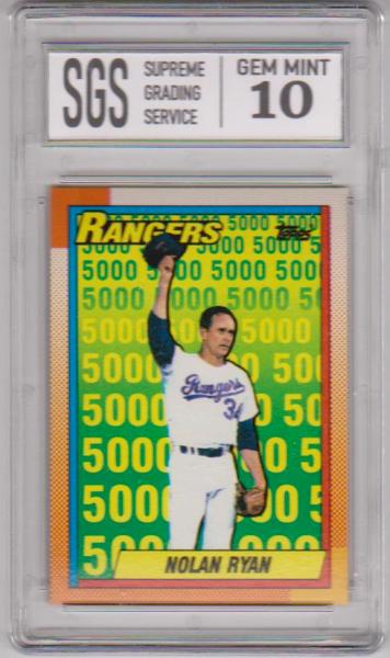Graded Gem Mint 10 - Nolan Ryan 1990 Topps #5 Card - HOF'er | Property Room