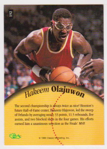1 Of Only 795 Produced - Hakeem Olajuwon 1995 Classic 5-Sport Printers ...