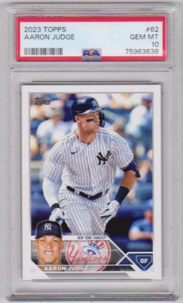 Graded PSA Gem Mint 10 - Aaron Judge 2023 Topps #62 Card | Property Room