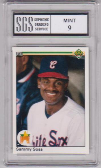 Graded Mint 9 - Sammy Sosa 1990 Upper Deck #17 Rookie Card | Property Room