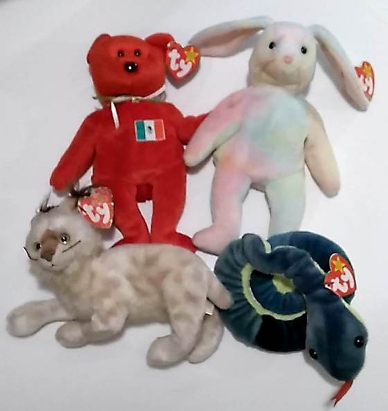 4 Different Ty Beanie Babies - 1997-2001 - w/ Osito The Bear + More ...