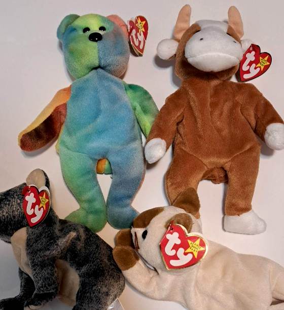 4 Different Ty Beanie Babies - 1993-1999 - w/ Garcia The Bear + More ...