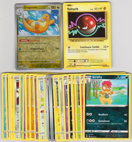 25 Different Pokemon Trading Cards w/ Dragonite REVERSE HOLO + More ...