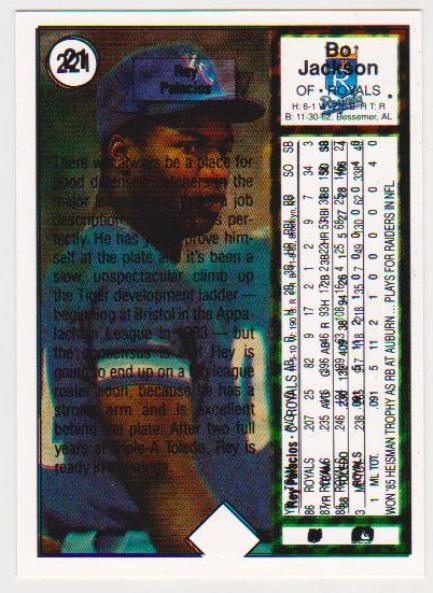 Error - 1989 Upper Deck Bo Jackson Double Back Error | Property Room