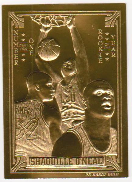 23 kt Gold - Shaquille O'Neal 1994 Classic Gold Card (1/24,900 ...