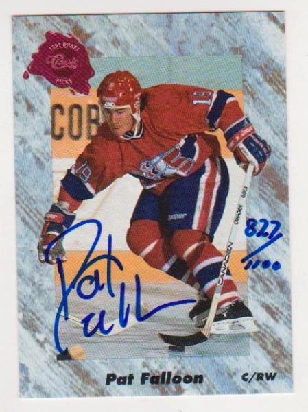 Signed - Pat Falloon 1991 Classic Draft Picks Certified Autographed ...