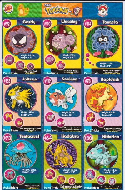 1999 Pokemon Master Trainer Collector Set Uncut 9 Card Uncut #11 Sheet ...