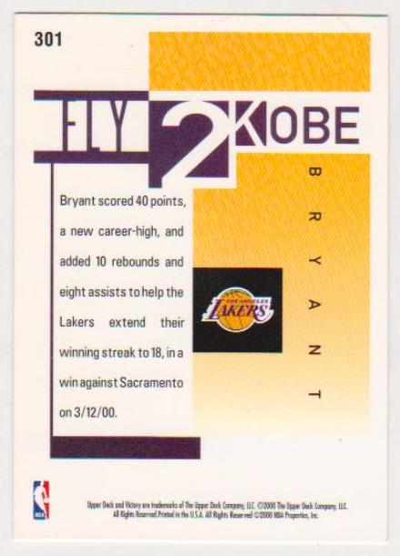 Kobe Bryant 2000 Upper Deck Victory #301 Card | Property Room