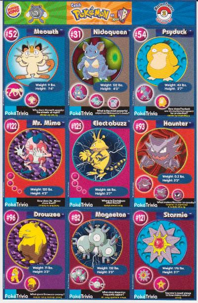 1999 Pokemon Master Trainer Collector Set 9 Card Uncut Sheet #2 ...