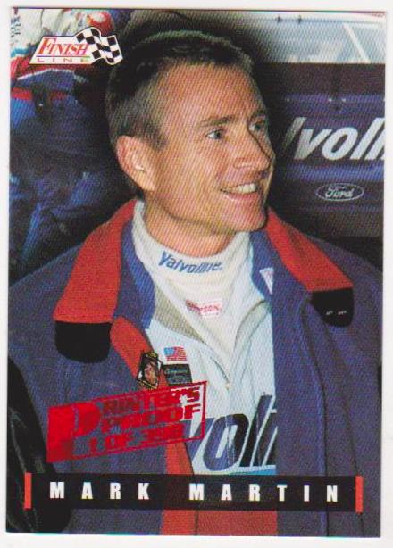 Rare - MARK MARTIN 1995 Finish Line PRINTER'S PROOF Insert Card - 1 of ...